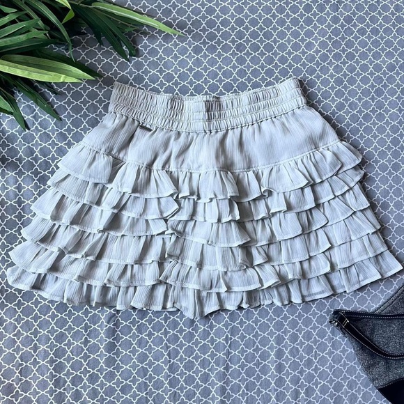 Hollister | Skirts | Vintage Gray Coquette Ruffle Miniskirt With Bow ...